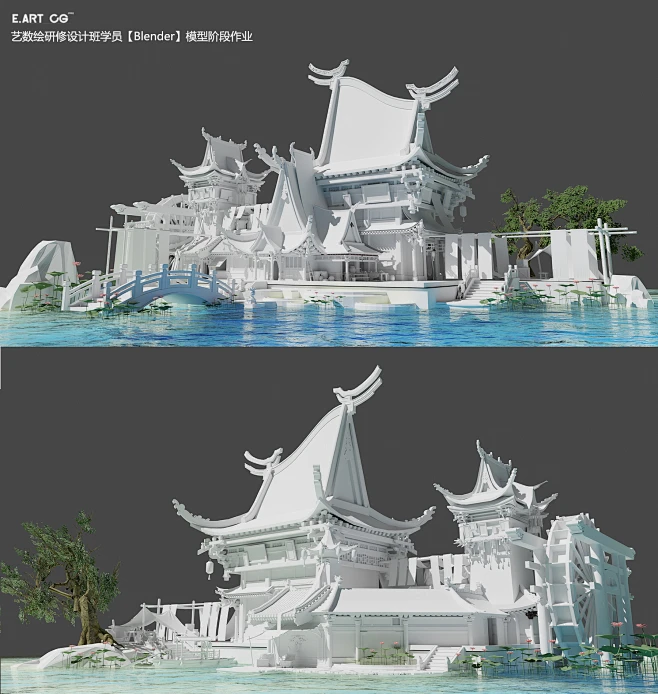 艺数绘研修设计班学员模型阶段作业-花瓣网