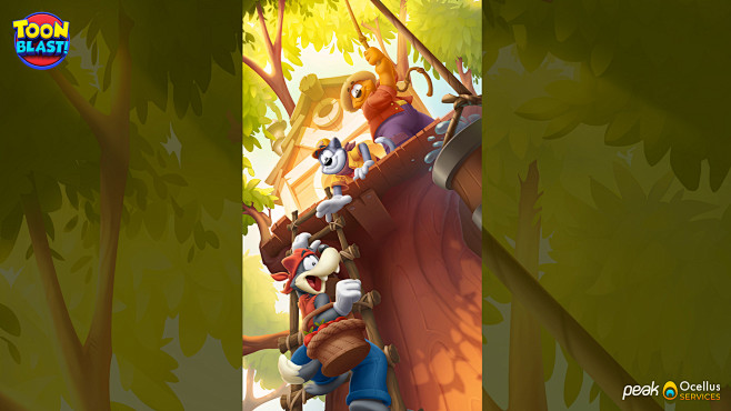 Toon Blast - Tree House Levels Background