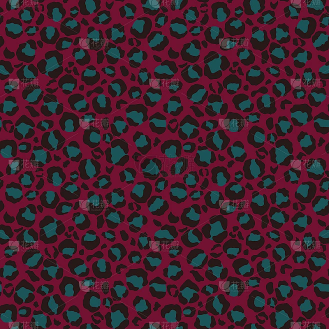 Funky Leopard Print Seamless Pattern素材-花瓣网