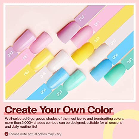 Amazon.com: Modelones 6 Colors Dip Powder Nail Kit Starter, 12Pcs Soft ...