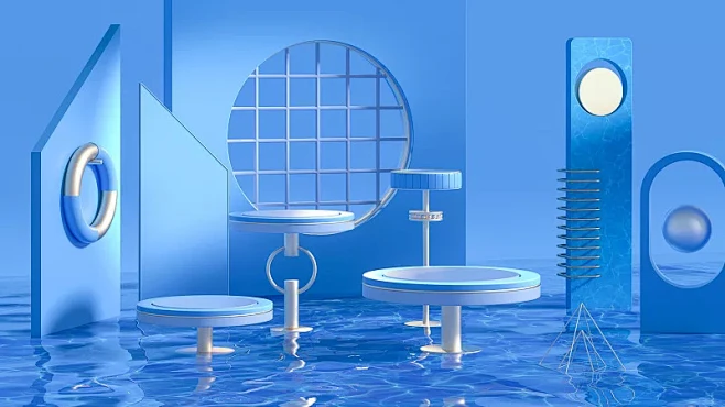 3D模拟场景产品展示台背景图片