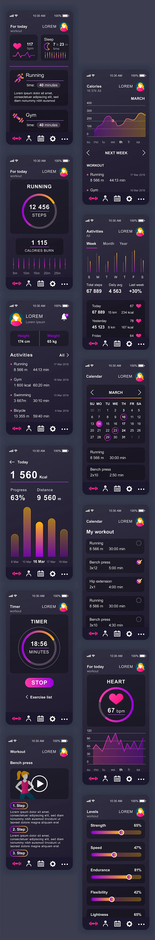 居家健身UI界面APP-志设网-zs9.com-花瓣网
