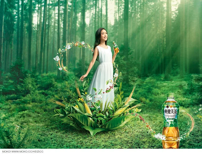 黑子广告作品《Coca-Cola爽健美茶KV》图片_主视觉图片素材-花瓣网