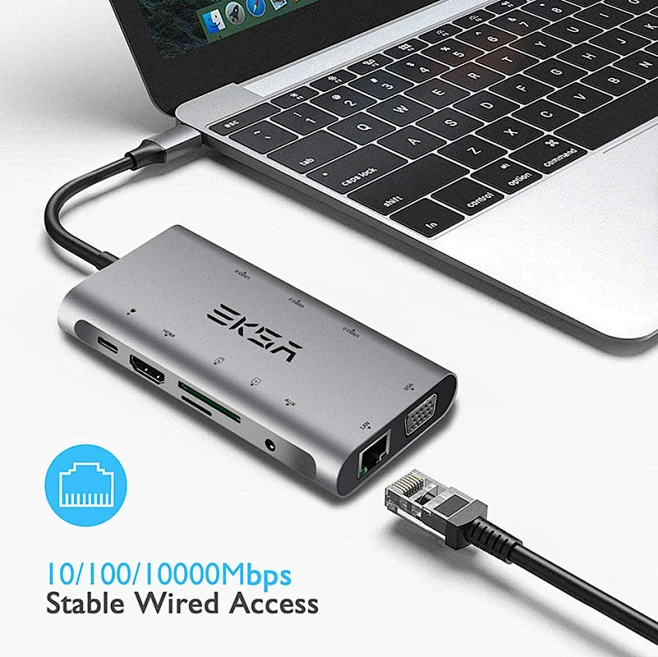 € 37.25 33% de DESCUENTO|EKSA HUB USB 10 en 1 Thunderbolt 3 tipo C ...