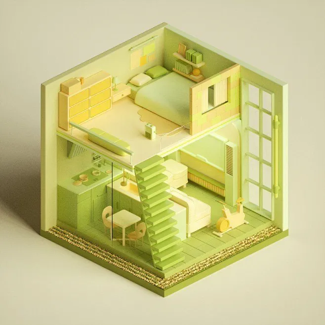 近期C4D零基础课程小房间案例优秀作业-C4D蜂巢计划 (77)-花瓣网