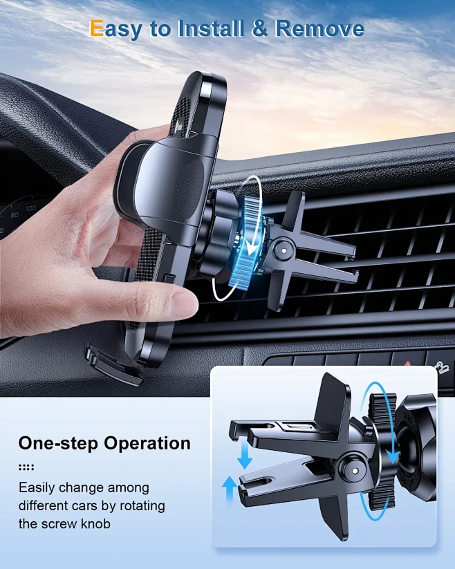 Humixx 【2022 Military-Grade Stability】 Phone Mount for Car Vent ...