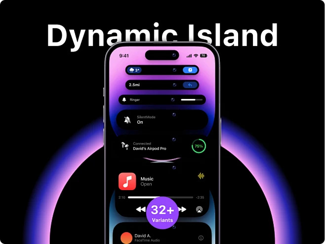 iPhone Dynamic Island 灵动岛UI .fig素材下载 - 豆皮儿UI-花瓣网