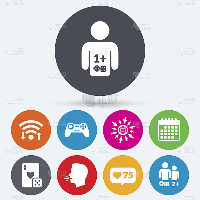 玩家图标。棋盘游戏玩家。