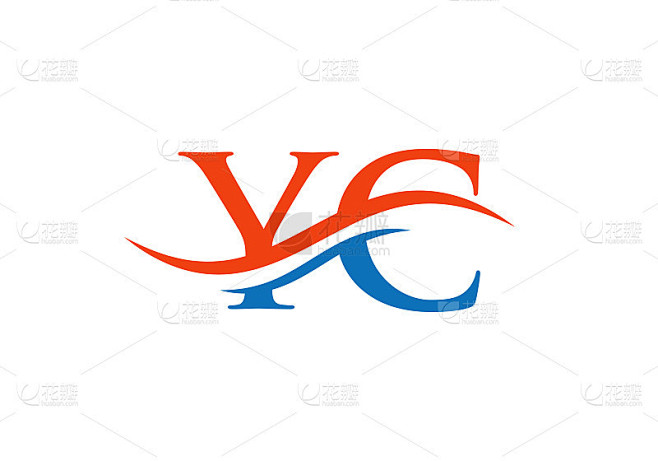 YC的标志设计。初始YC字母标志向量。YC标志设计