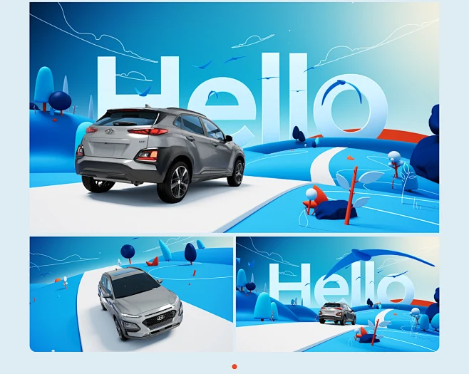 3D Advertising after effects animation cinema 4d design Hyundai motion ...