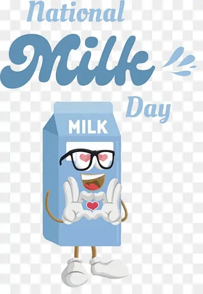 Happy Milk Carton Character for National Milk Day-花瓣网