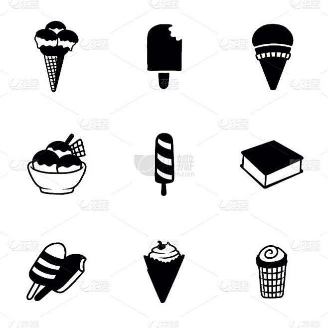 矢量冰淇淋图标集