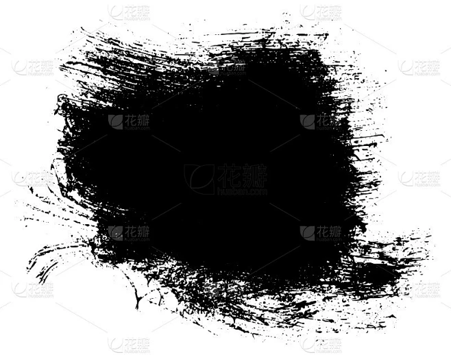 Black messy ink blot. Vector素材-花瓣网