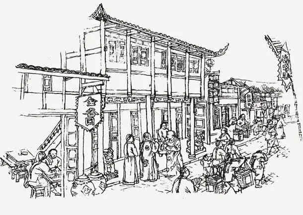 古代街道-花瓣网