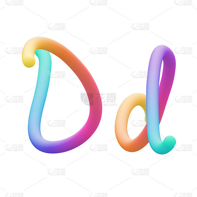 彩色的字母，字母D
