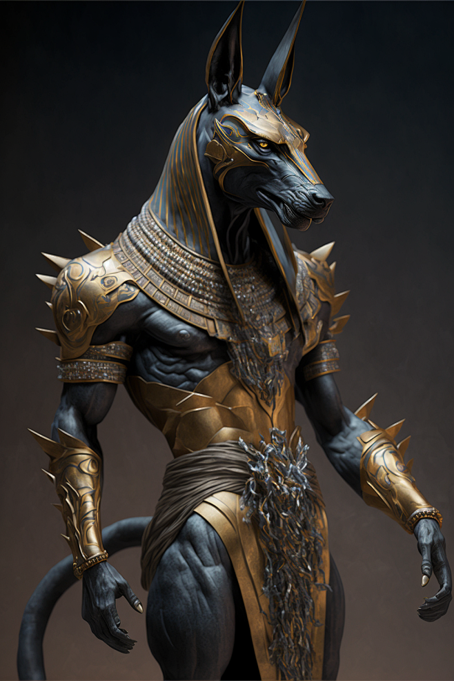 the god Anubis full body sequinized complex composition 4k 8k complex ...