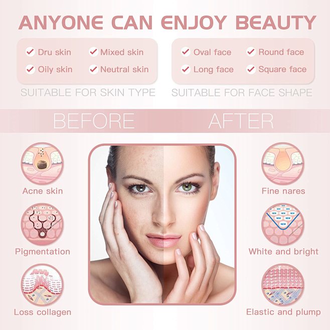 Amazon.com: Led Face Mask Light Therapy, 7 Led Light Therapy Facial ...