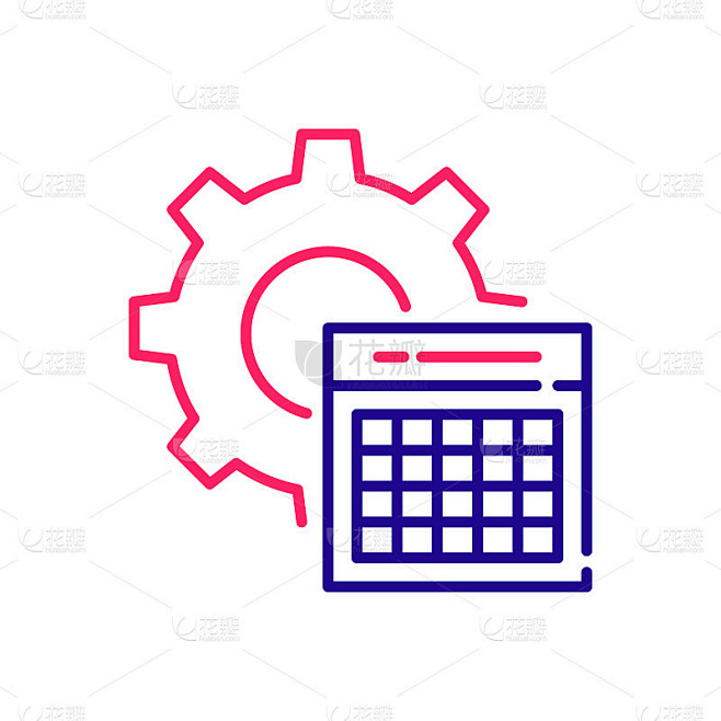 事件处理向量2颜色图标风格插图。EPS 10个文件