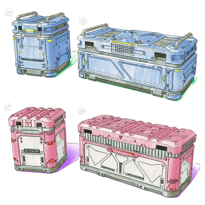 ArtStation - Sci Fi Crate & Footlocker Pairs, Adam Taylor Prop Design, Design Model, Adam Taylor ...