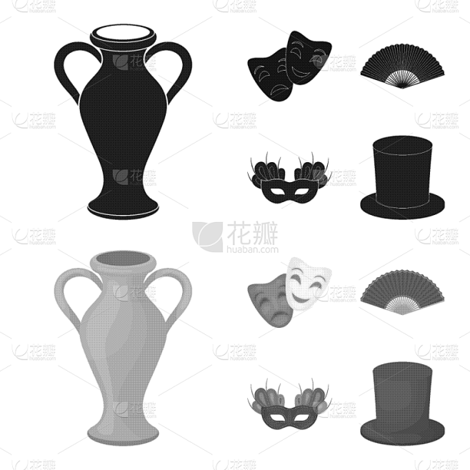 圆柱体,戏剧表演,面具,动物眼睛,黑色,艺术,图像,矢量,分离着色,收集