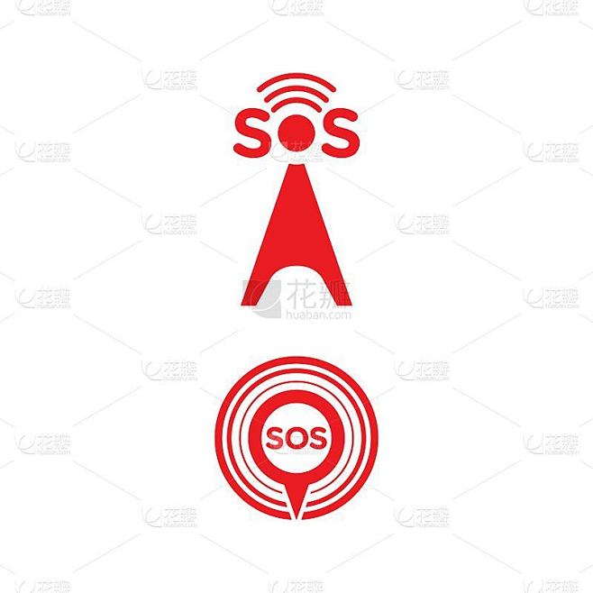 SOS矢量图标设计插图