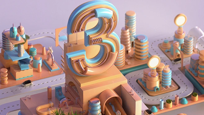 C4D作品欣赏-艺术和商业的结合-花瓣网