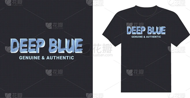 deep blue t-shirt design素材-花瓣网