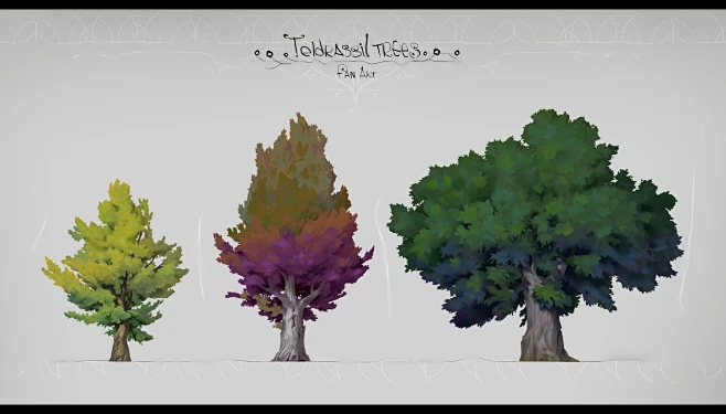 World of warcraft Teldrassil trees concept fan art-花瓣网