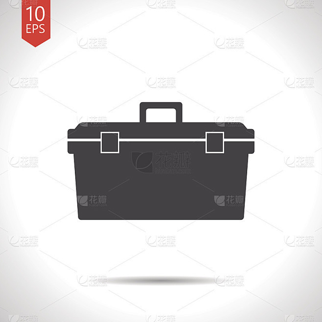 矢量彩色平面工具箱图标