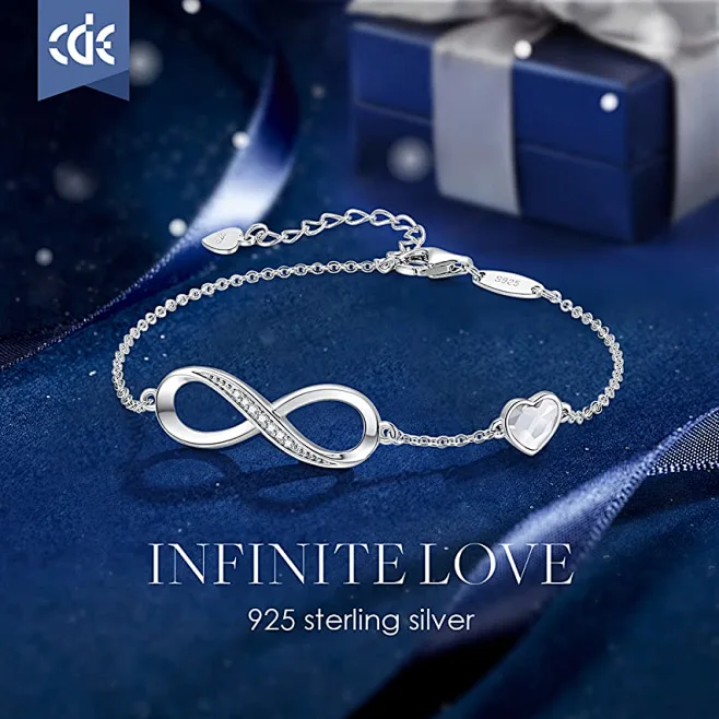 Image by CDE. CDE Infinity heart bracelet, an adorable Christmas gift ...