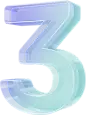 Number 3 Glass 3D Render-花瓣网