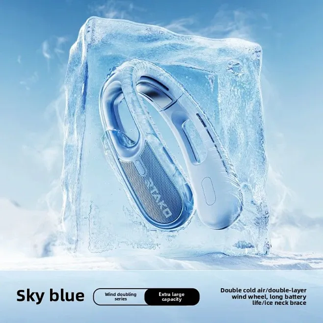 10000mA New Neck Fan Mini Air Conditioner Hanging Neck Fan Portable USB ...