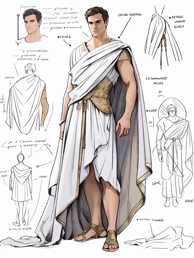 AI 服设| Ancient Roman Fashion-花瓣网
