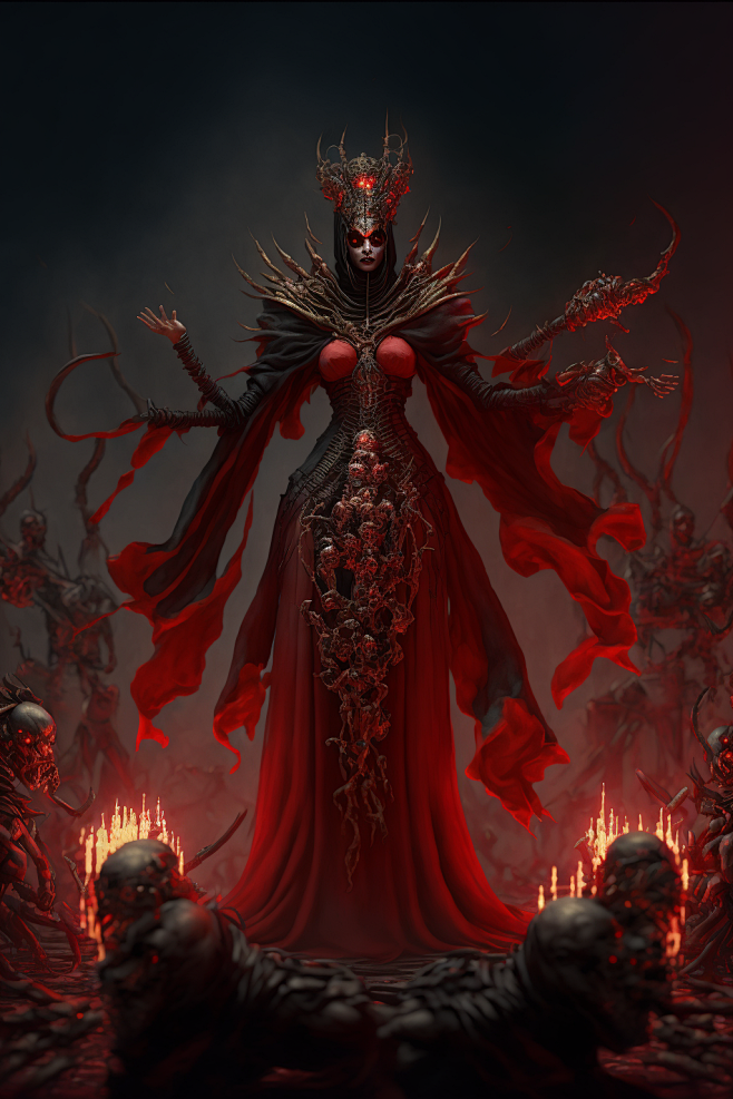 mayfly_red_goddess_Beautiful_facespiny_body_red_glowing_eyes_st ...