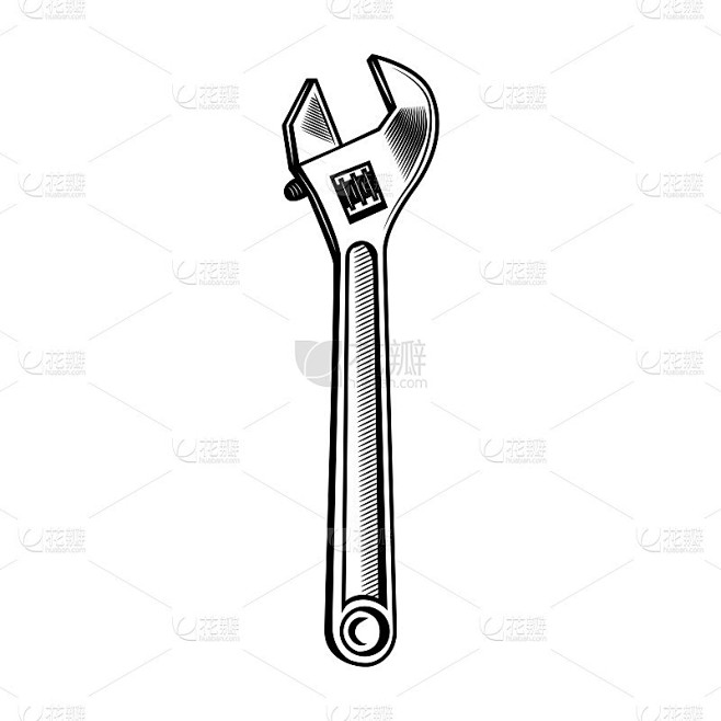 Adjustable wrench vector illustration
