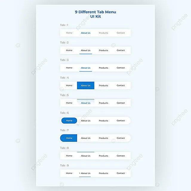 9 Different Tab Menu Ui Kit-花瓣网