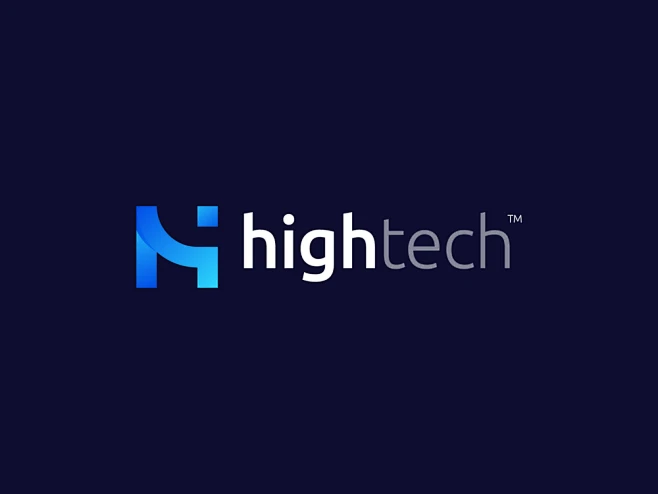 其中包括图片：Hightech Logo Design - H + Tech Logo Mark-花瓣网