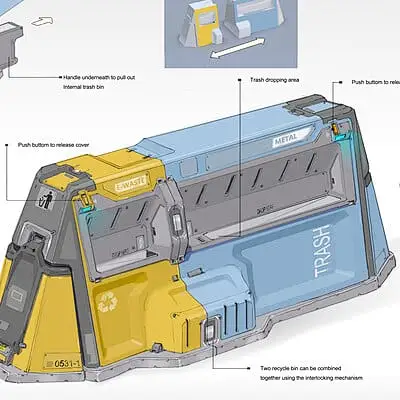 VAIL Waste Management product-Modular trash bin-花瓣网