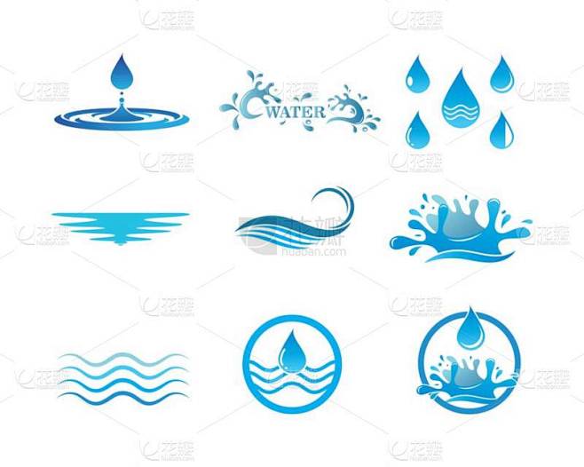 水标志模板矢量插图