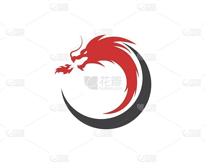 龙标志模板矢量素材-花瓣网