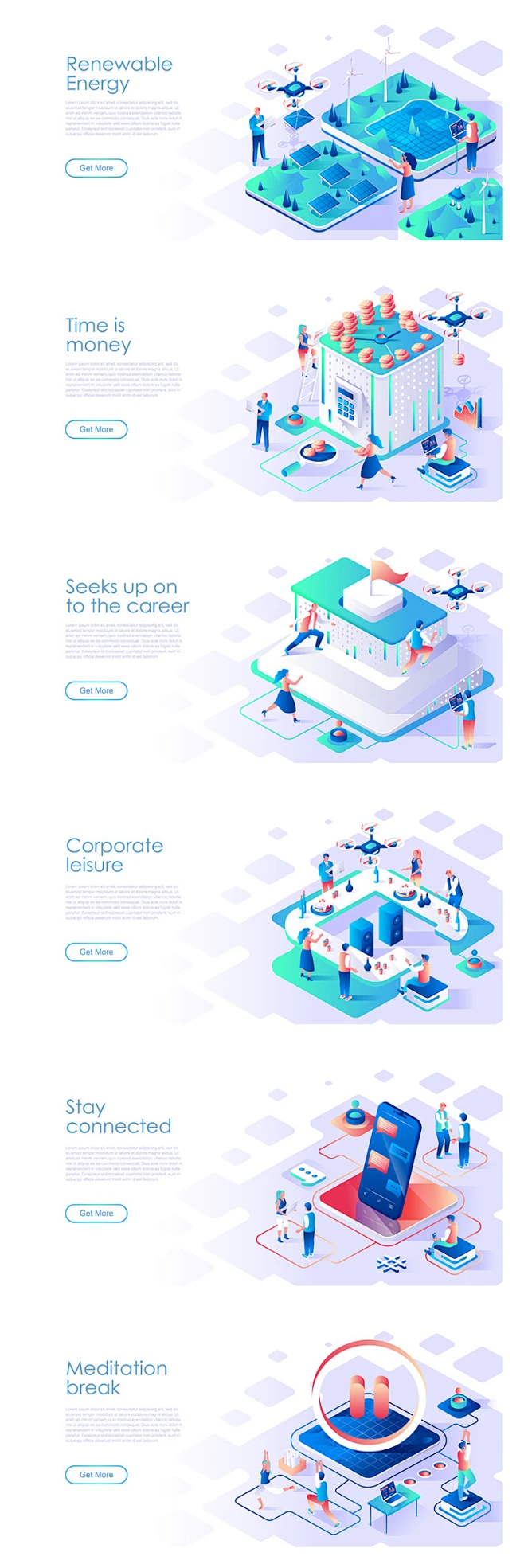 时尚2.5D互联网产品业务数据场景UI网页插画EPS矢量格式素材-淘宝网-花瓣网