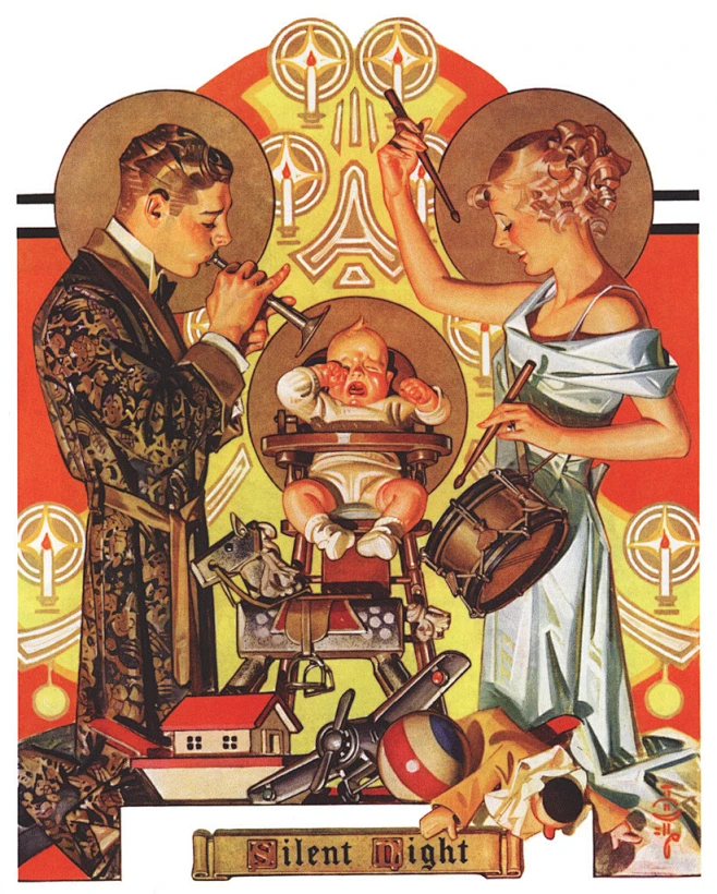 boldly–we–go: “ Silent Night–JC Leyendecker (1935) ”-花瓣网