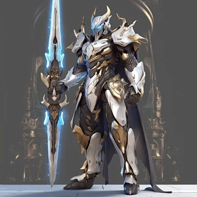 , warframe game character, knight , middleage , hyperralistic ...