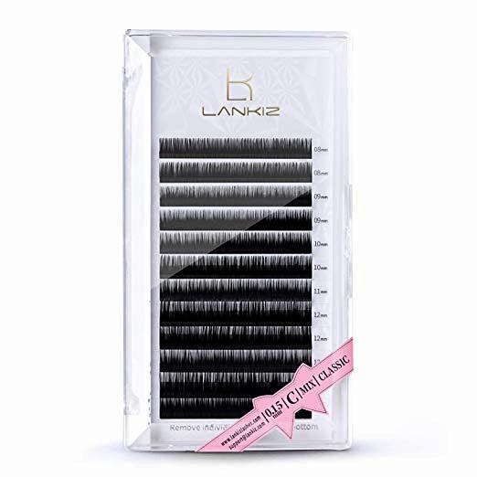 LANKIZ Eyelash Extensions, 0.15mm C Curl Mixed Tray, Faux Mink ...
