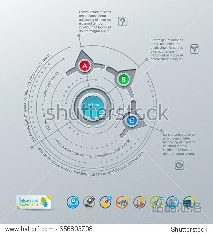 Collection of vector infographics elements. Templates for text, graph ...