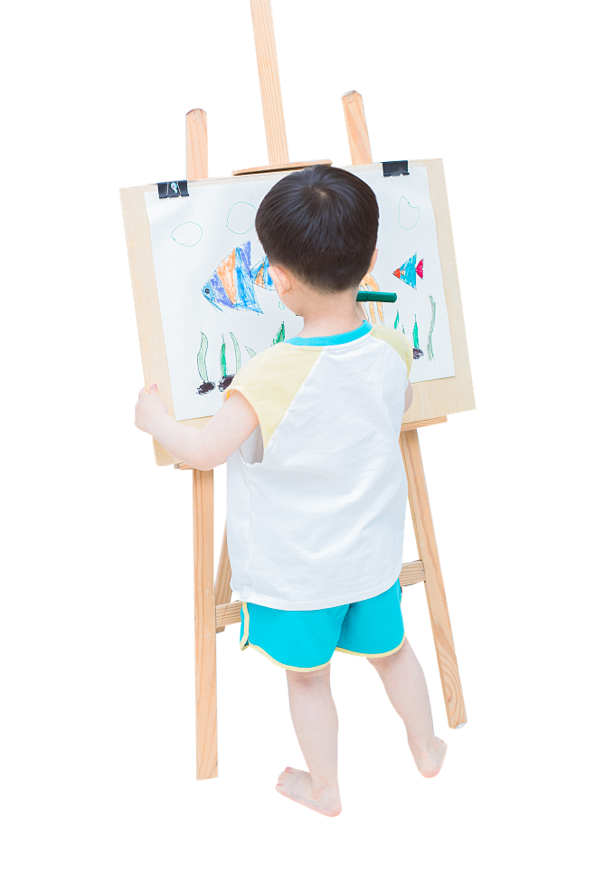 千库网_孩子背影画画_元素编号13117210