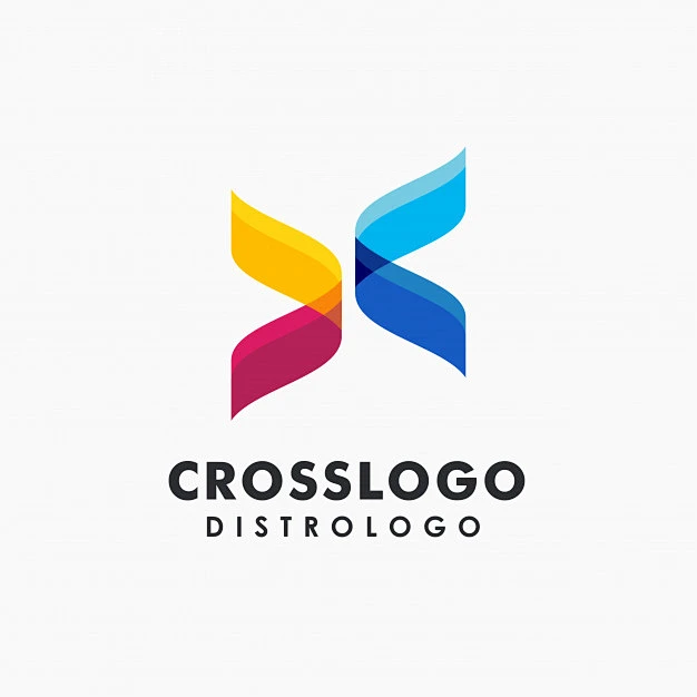 colorful cross x logo template Premium Vector-花瓣网