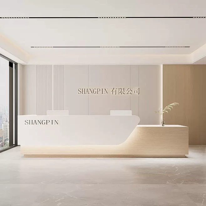 简约现代口腔诊所物业公司酒店大厅前台桌接待台美容院吧台收银台-淘宝网-花瓣网