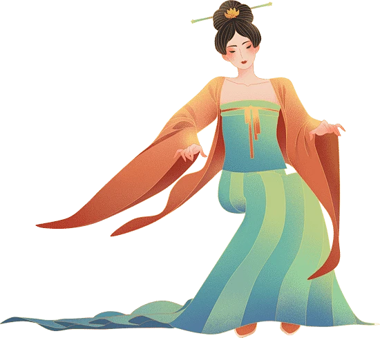 精致国潮可爱娃组建人物插画女子-花瓣网