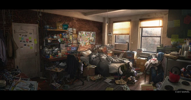 Spiderman ps4 Concept art, Dennis Chan : Concept art for Peter Parkers ...
